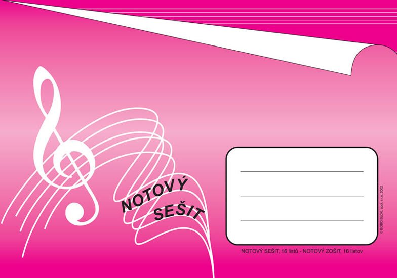Nakladatelství Bobo Blok Notový sešit A5 16 listů notová osnova mix ...