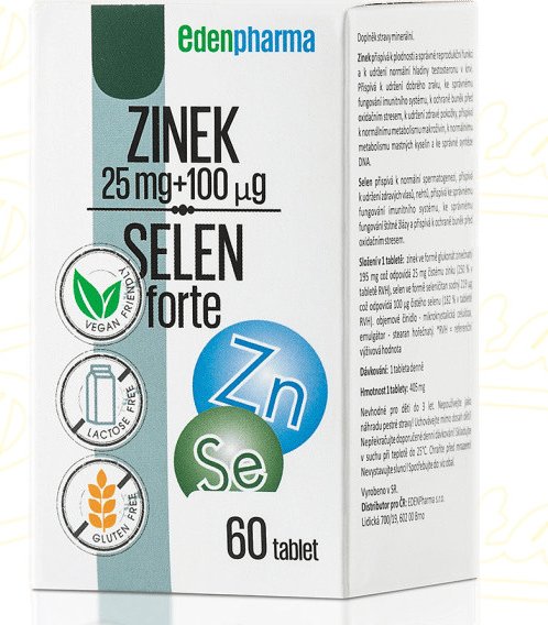 EDENPharma Zinek Selen Forte 60 cps. od 154 Kč - Zbozi.cz
