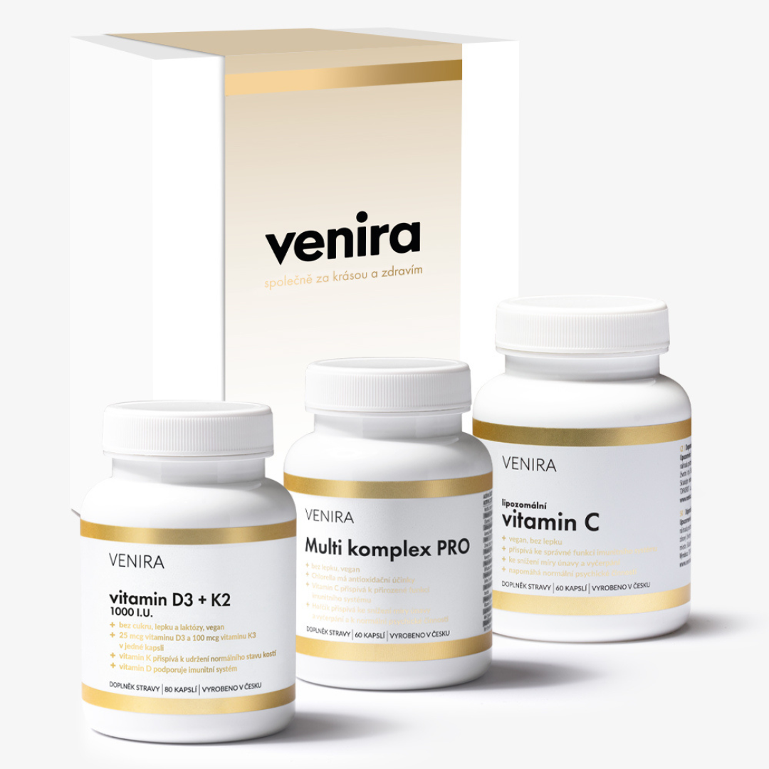 VENIRA Vitamin & Immuno Booster Vitamin D3+K2 80 cps. + Multi komplex ...