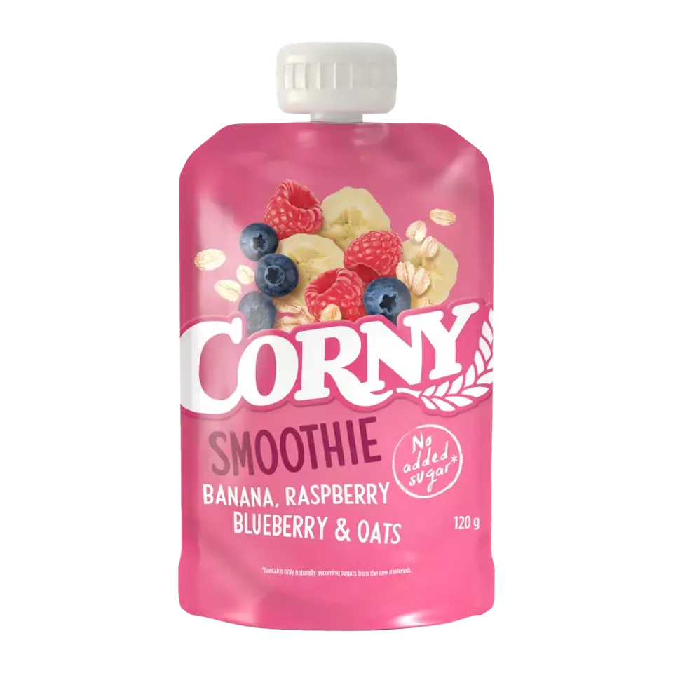 Corny Smoothie 120 g banán/malina/borůvka/ovesné vločky od 39 Kč - Zbozi.cz