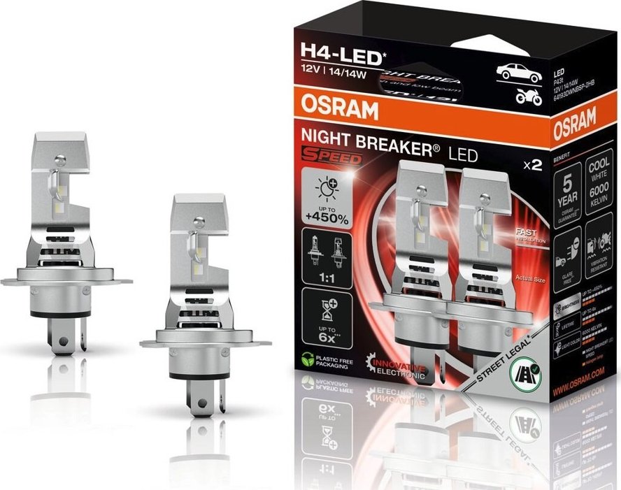 OSRAM Night Breaker LED H4 Speed 64193DWNBSP-2HB 12 V 14 W 2 ks od 2 ...