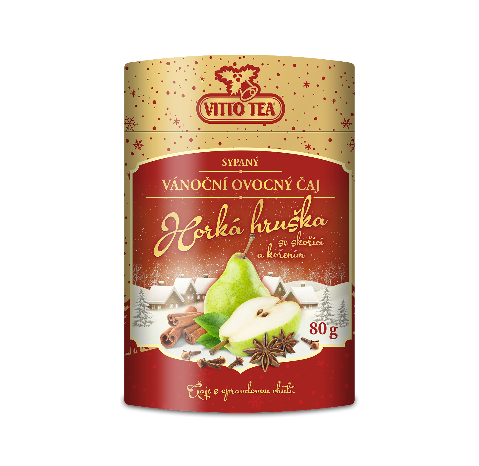 Vitto Tea Vánoční ovocný čaj horká hruška 80 g - Zbozi.cz