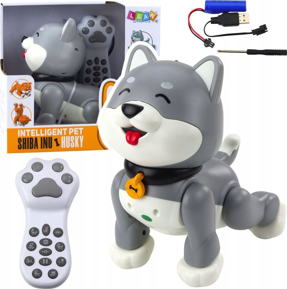 LEAN Toys Interaktivní robotický pes Husky šedý - Zbozi.cz