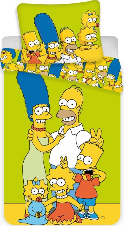 Jerry Fabrics The Simpsons Family Green 140 x 200, 70 x 90 cm zipový ...