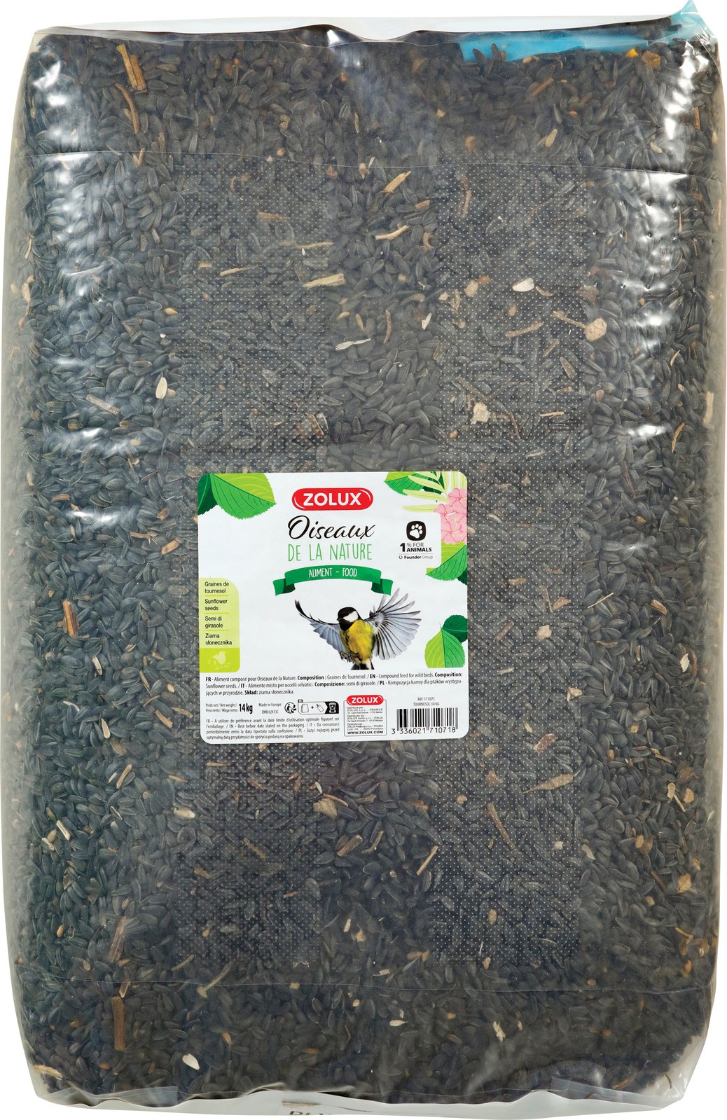 Zolux Slunečnicová černá semínka pro venkovní ptáky 14 kg od 569 Kč ...