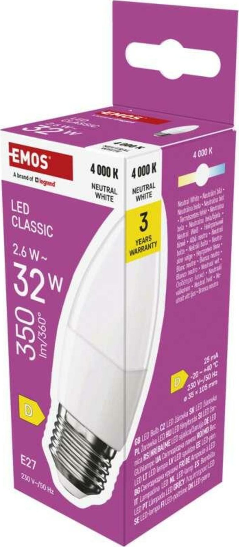 EMOS Classic E27 2,6W 230V 350lm 4000K od 27 Kč - Zbozi.cz