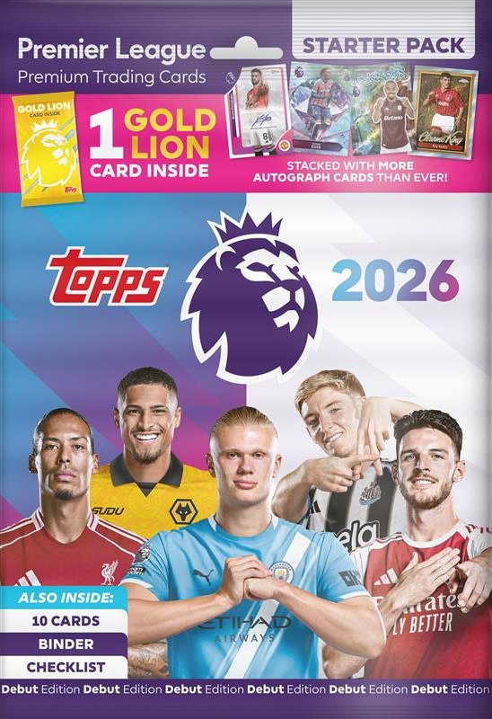 Topps Starter pack Premier League 2026 Started Pack Album + 10 karet a ...