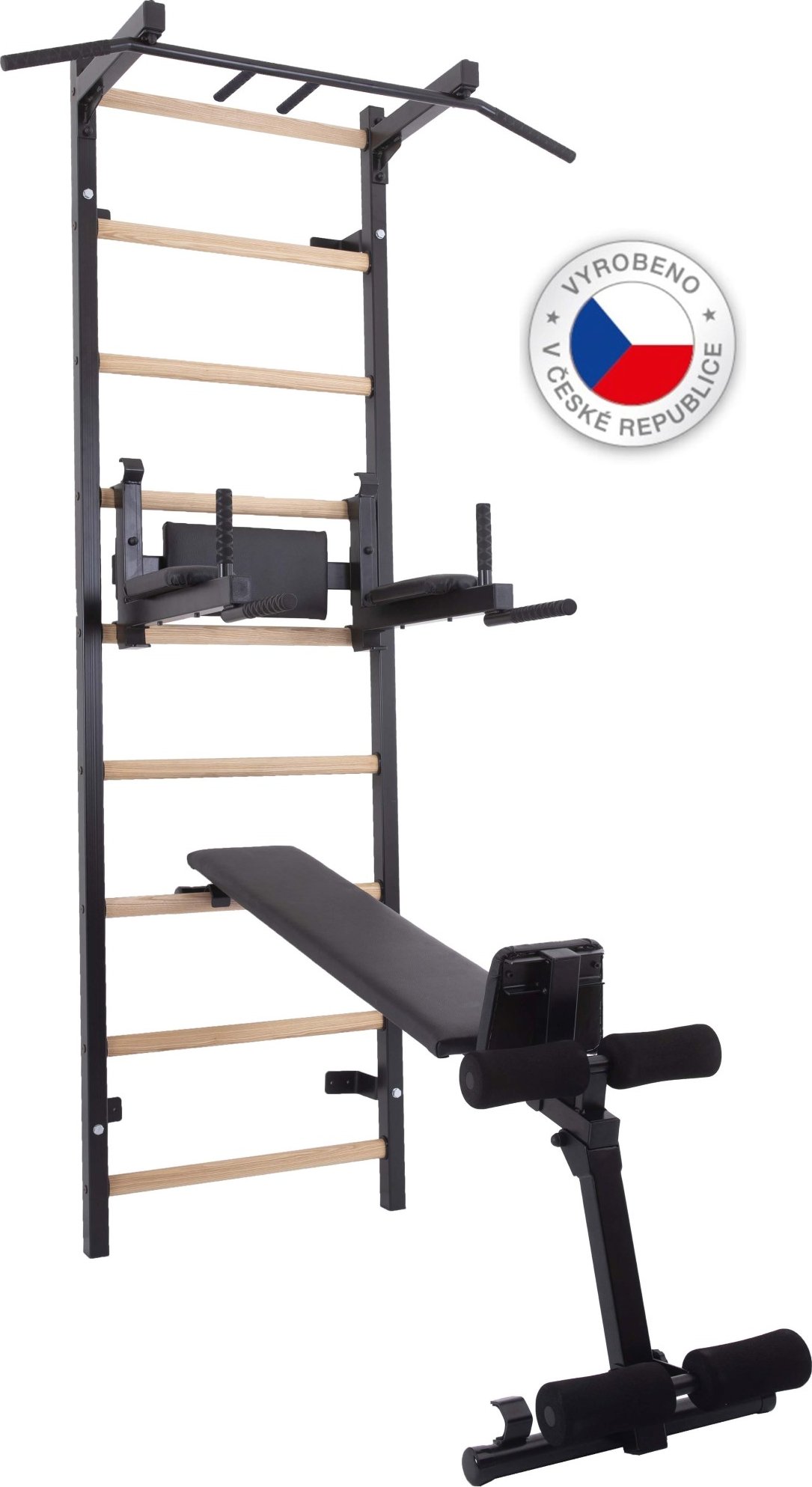 Trinfit Ribstol Elegance s hrazdou, bradly a lavičkou 240 x 70 cm černá ...