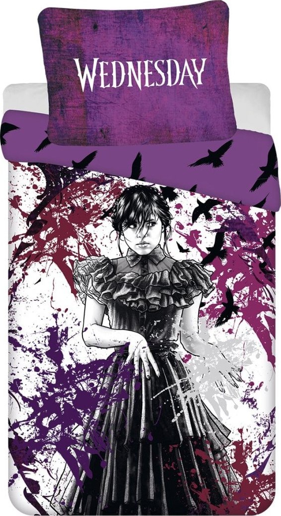 Jerry Fabrics Wednesday Raven micro 140 x 200, 70 x 90 cm zipový uzávěr ...