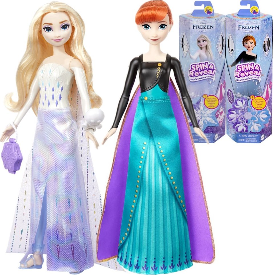 Mattel Frozen Spin & Reveal sada Elsa HTG25 + Anna HXD27 - Zbozi.cz