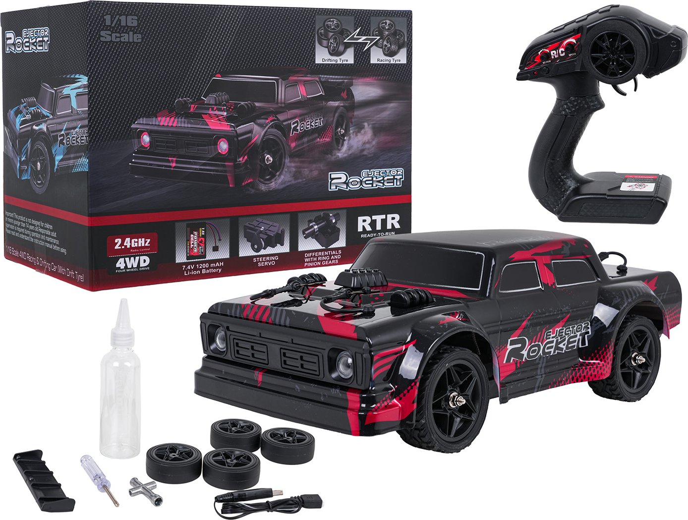 RC Rocket HS16351 driftovací auto 4x4 1:16 černé červené od 1 514 Kč ...