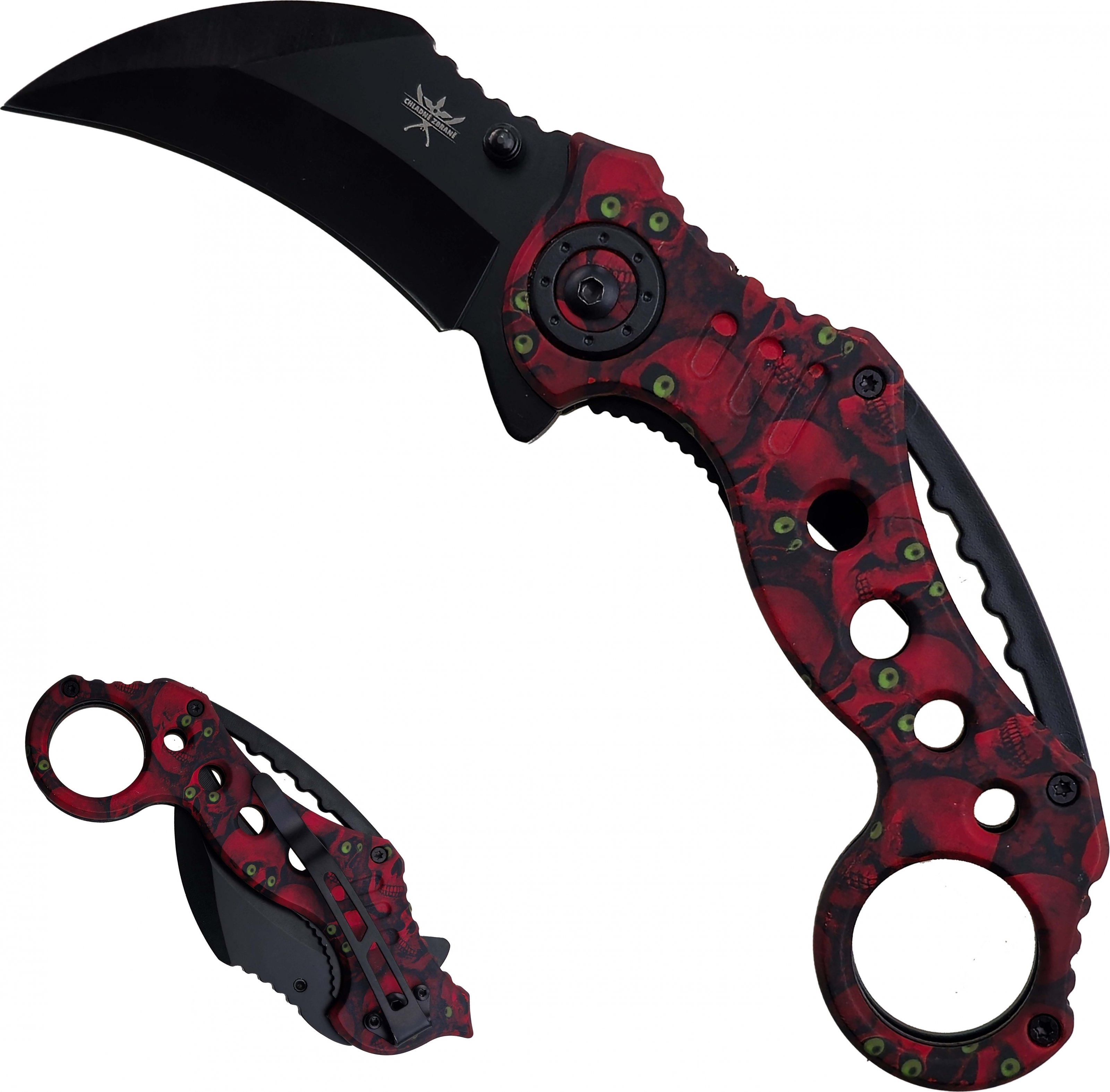 Recenze Poloautomatický zavírací karambit Red Hell s klipem - Zbozi.cz