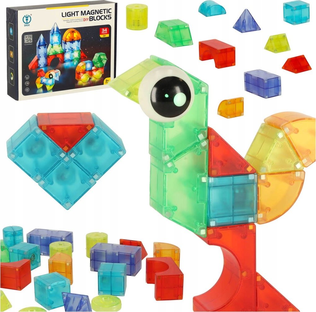 KiK 3D stavební magnetické LED cihly 32 dílků od 364 Kč - Zbozi.cz