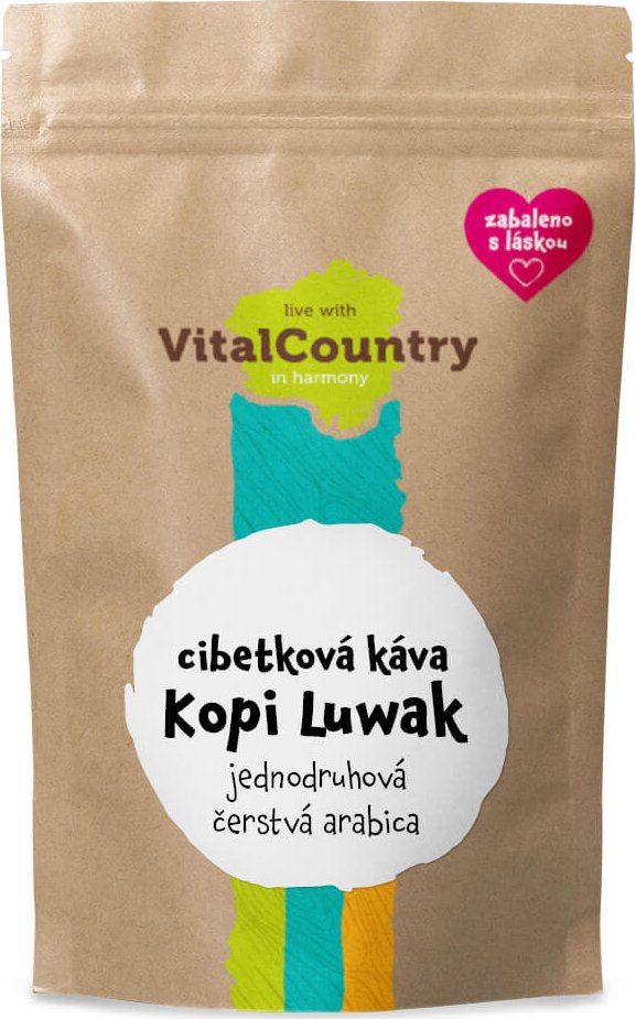 Vital Country Cibetková káva Kopi Luwak zrnková 50 g od 459 Kč - Zbozi.cz