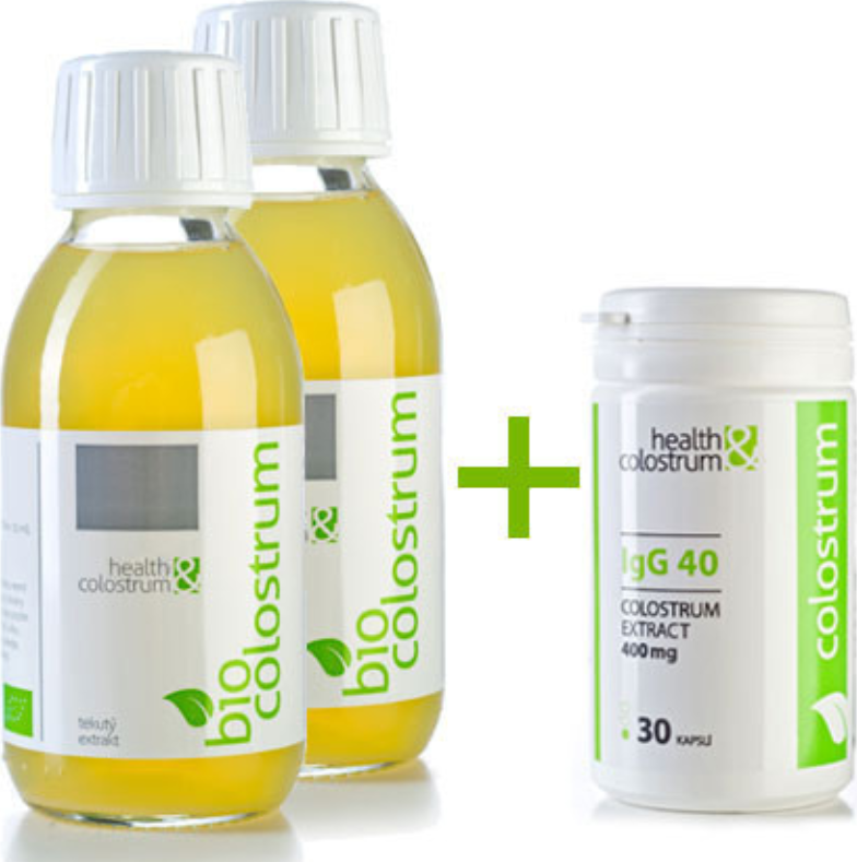 Health & Colostrum BIO colostrum tekuté IgG40 2x 125 ml + colostrum IgG ...