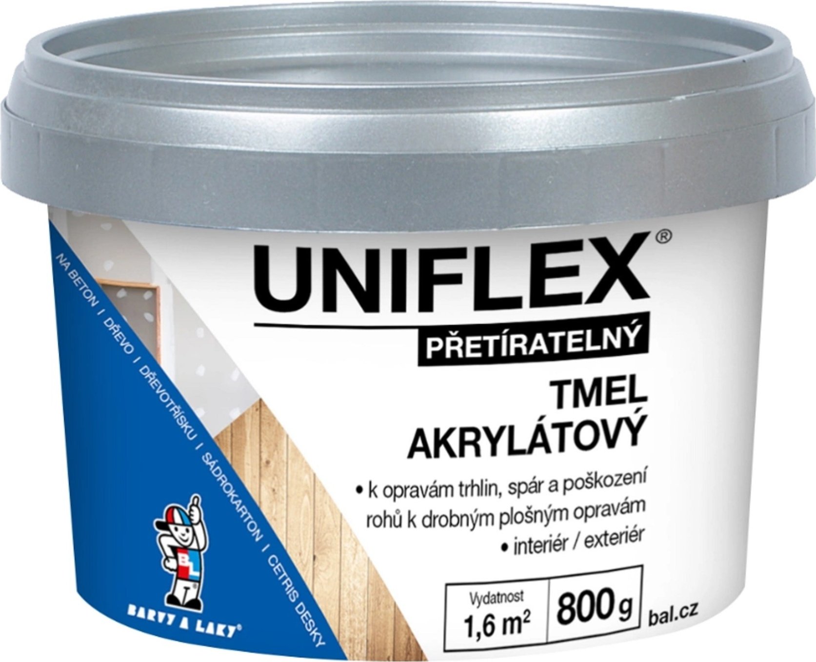 Uniflex Akrylový tmel na sádrokarton, zdivo a dřevo 800 g od 95 Kč ...