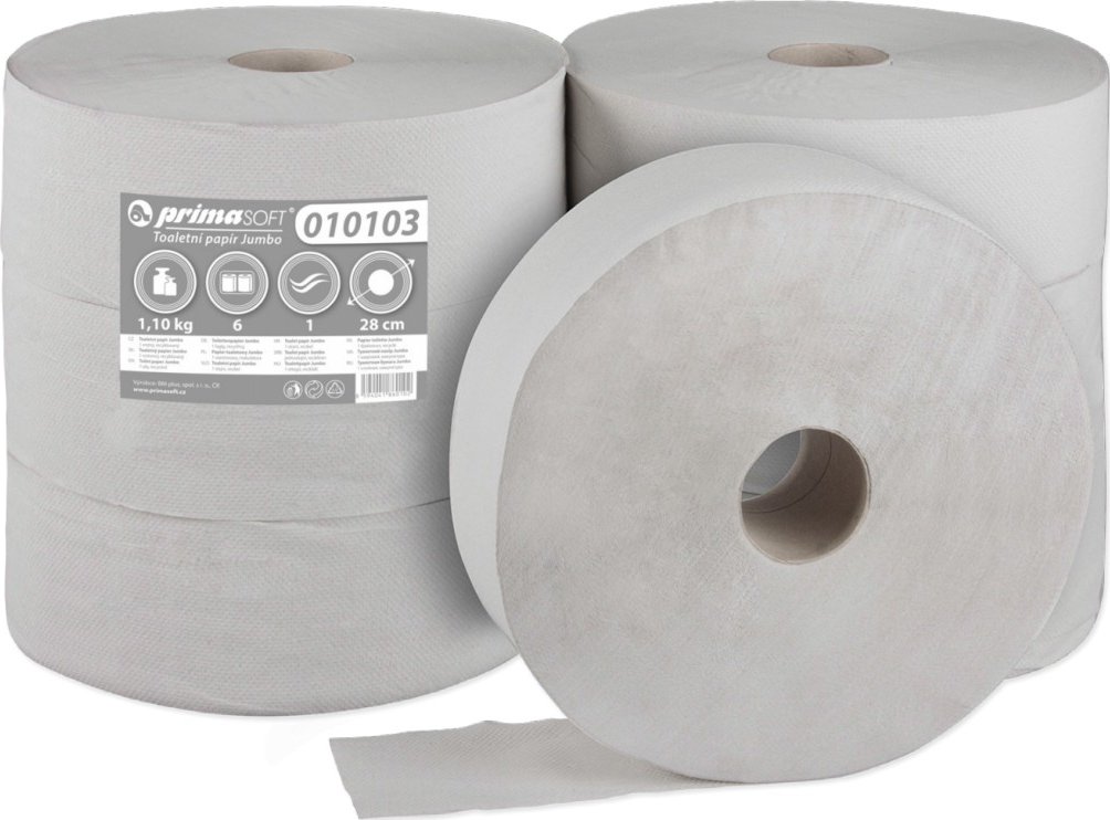 PrimaSOFT Jumbo toaletní papír šedý 28 cm 1vrstvý 6 ks od 109 Kč - Zbozi.cz