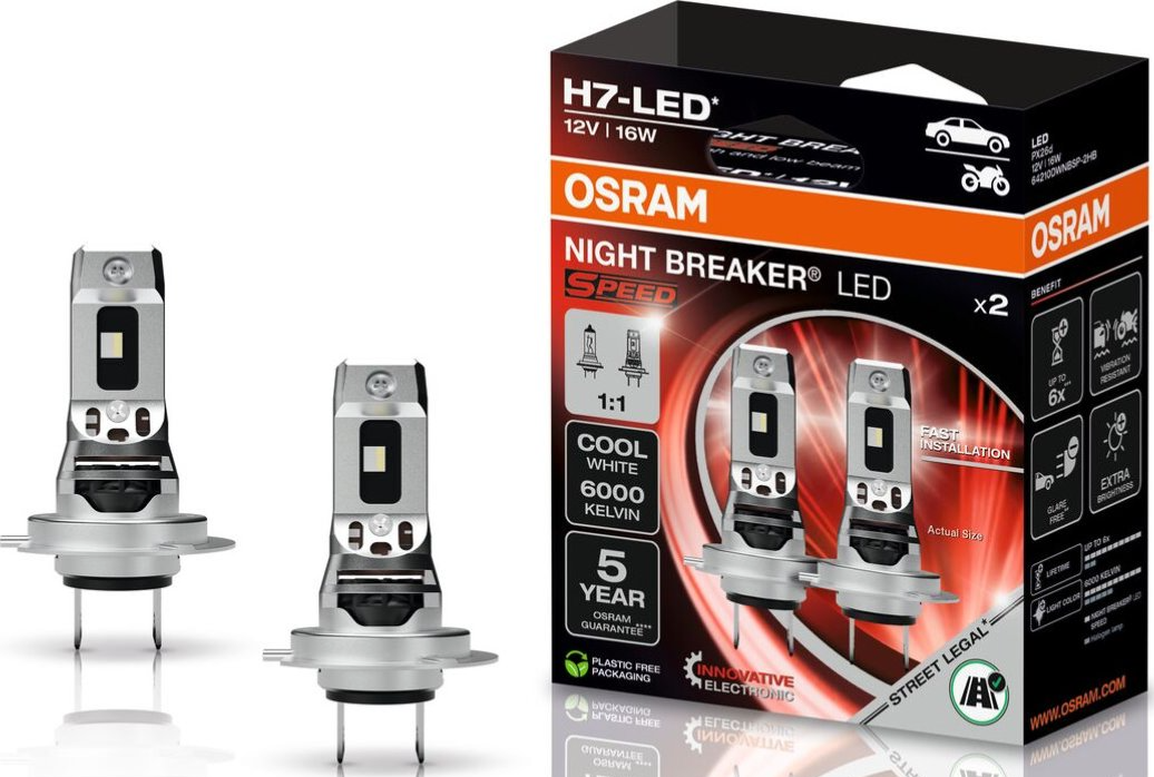 OSRAM Night Breaker LED Speed H7 64210DWNBSP450 od 3 383 Kč - Zbozi.cz