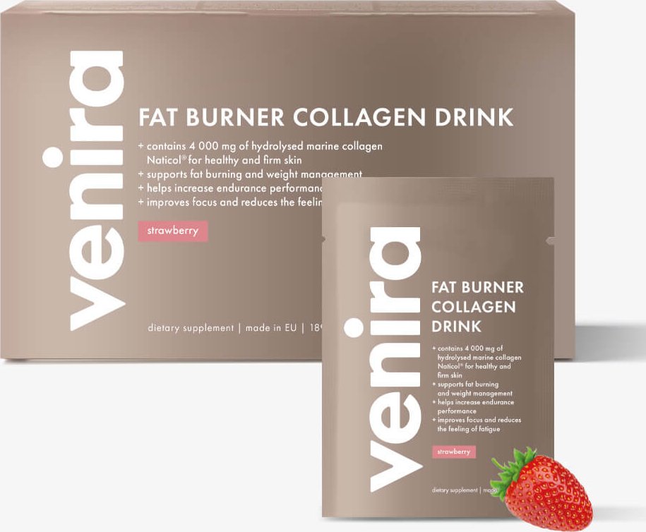 Recenze VENIRA Fat Burner Collagen Drink 189 g jahoda - Zbozi.cz