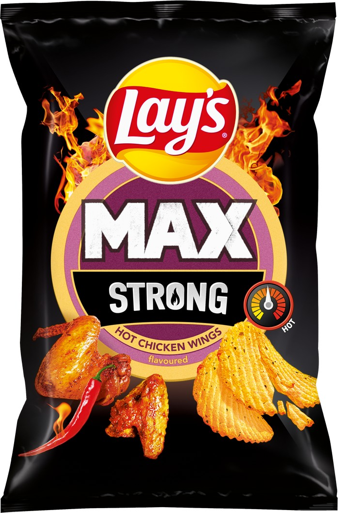 Lays Max Strong smažené bramborové lupínky 120 g Hot Wings - Zbozi.cz
