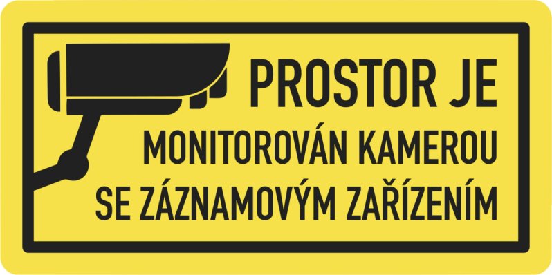 Secutek Výstražná bezpečnostní samolepka o monitorování kamerou 12 x 6 ...