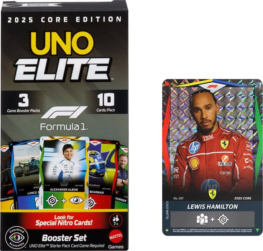 Mattel UNO Elite Formula 1 2025 Booster Set od 90 Kč - Zbozi.cz