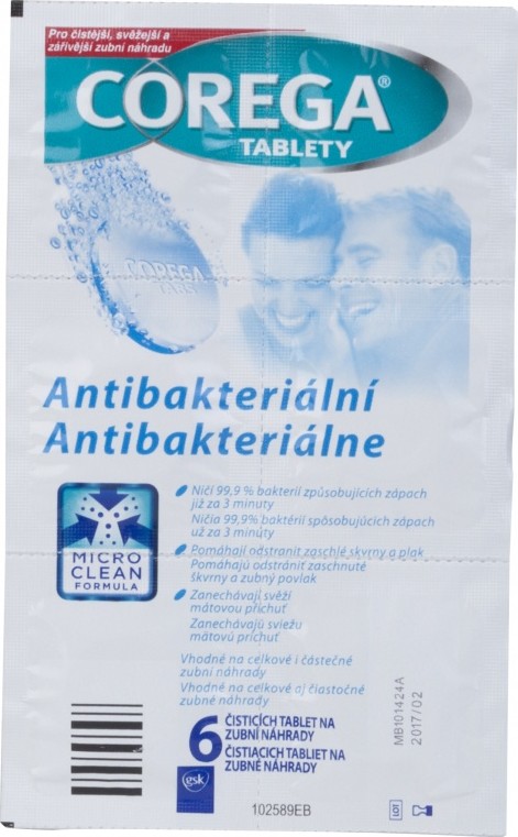 Corega Antibakteriální tablety blister 6 ks od 19 Kč - Zbozi.cz