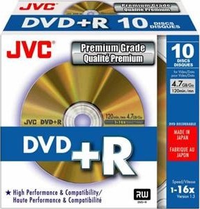 JVC DVD-R Premium 4.7GB 16x, 10ks slim box - Zbozi.cz