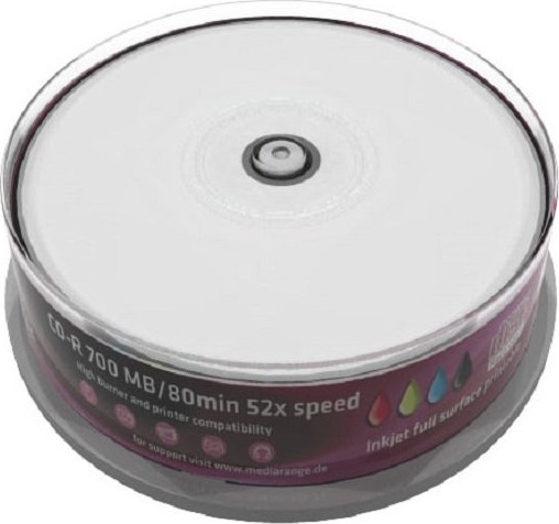 MediaRange CD-R 700MB 52x Printable 25-cake - Zbozi.cz