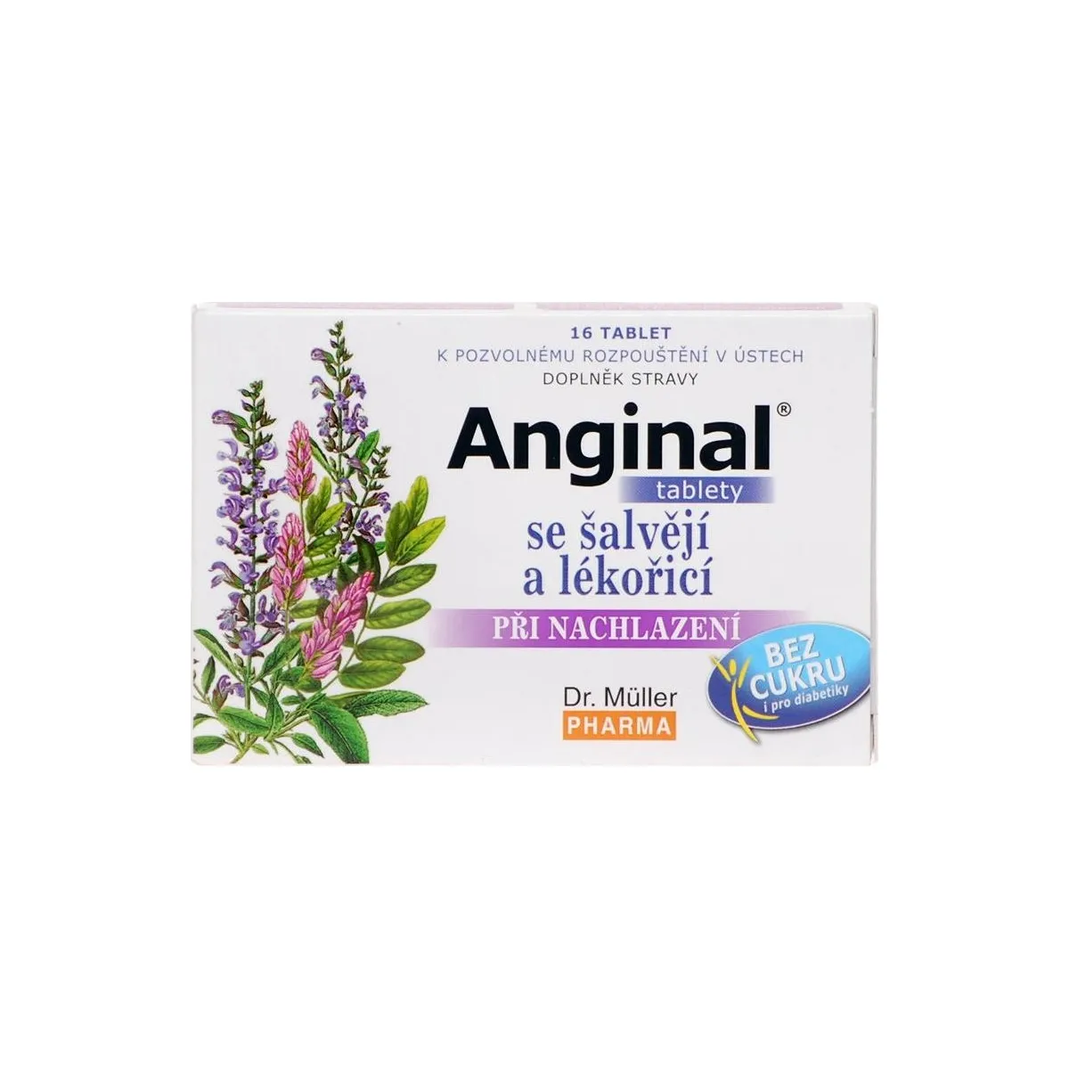 Foto Přírodní produkt Dr. Müller Anginal tablety se šalvějí + lékořicí ...