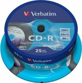 Verbatim CD-R cake box 25 700MB 52x Vinyl printable - Zbozi.cz